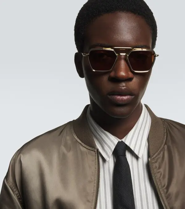 JACQUES MARIE MAGE Commodore Square Sunglasses - Gold