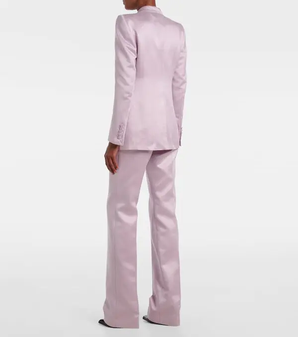 TOM FORD Cotton And Silk Duchesse Straight Pants - Pink