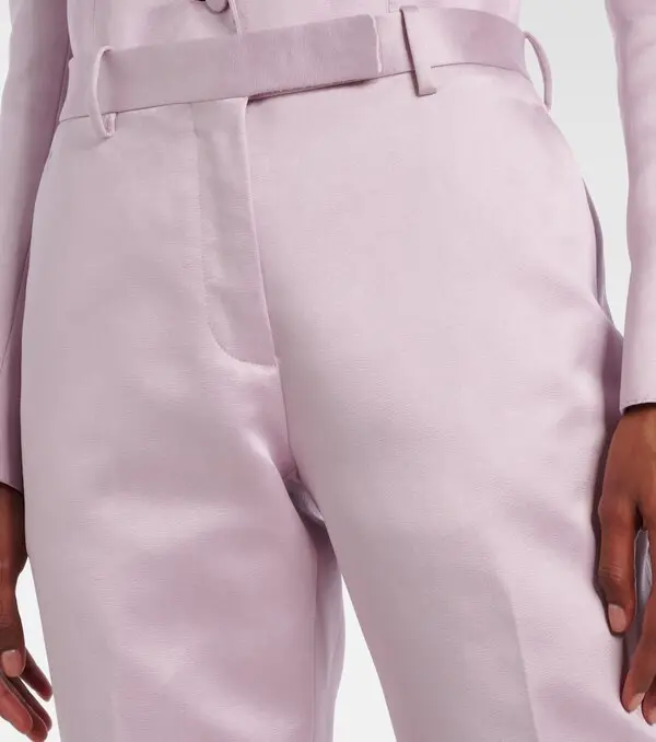 TOM FORD Cotton And Silk Duchesse Straight Pants - Pink