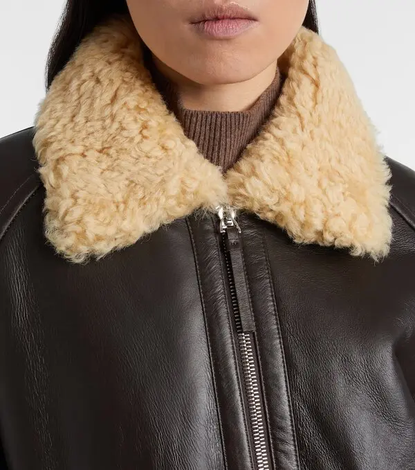 Jacquemus Shearling-trimmed Leather Bomber Jacket