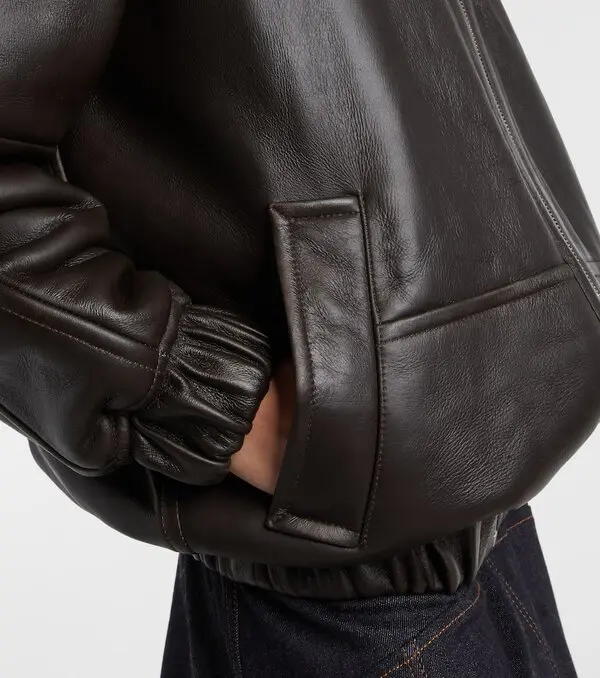 Jacquemus Shearling-trimmed Leather Bomber Jacket
