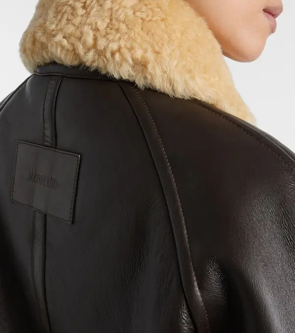 Jacquemus Shearling-trimmed Leather Bomber Jacket