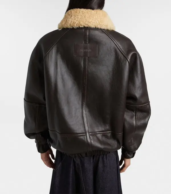 Jacquemus Shearling-trimmed Leather Bomber Jacket