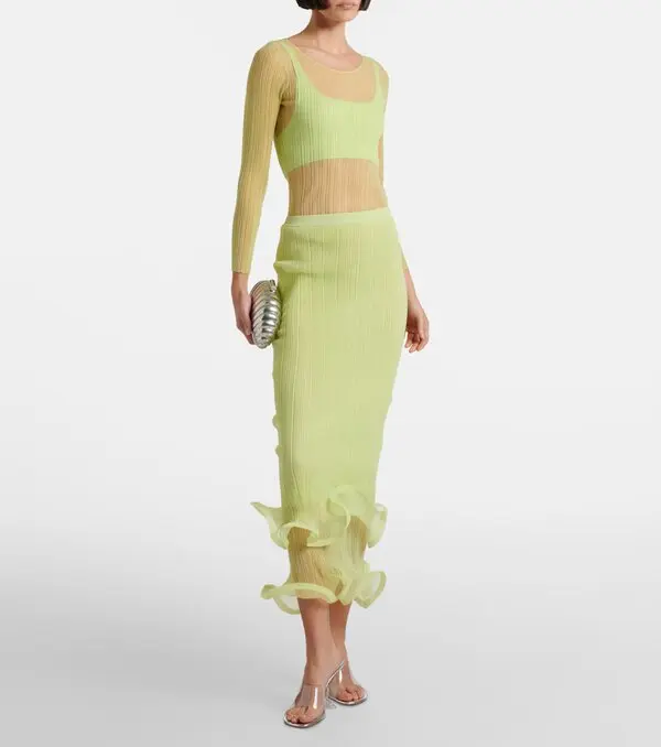 Simkhai Sheer Jersey Top - Green