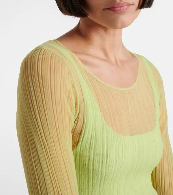 Simkhai Sheer Jersey Top - Green