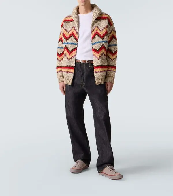 Visvim Wool And Cashmere Jacquard Cardigan