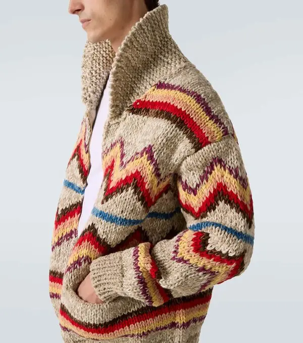 Visvim Wool And Cashmere Jacquard Cardigan