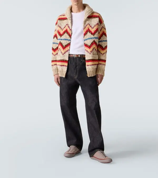 Visvim Wool And Cashmere Jacquard Cardigan