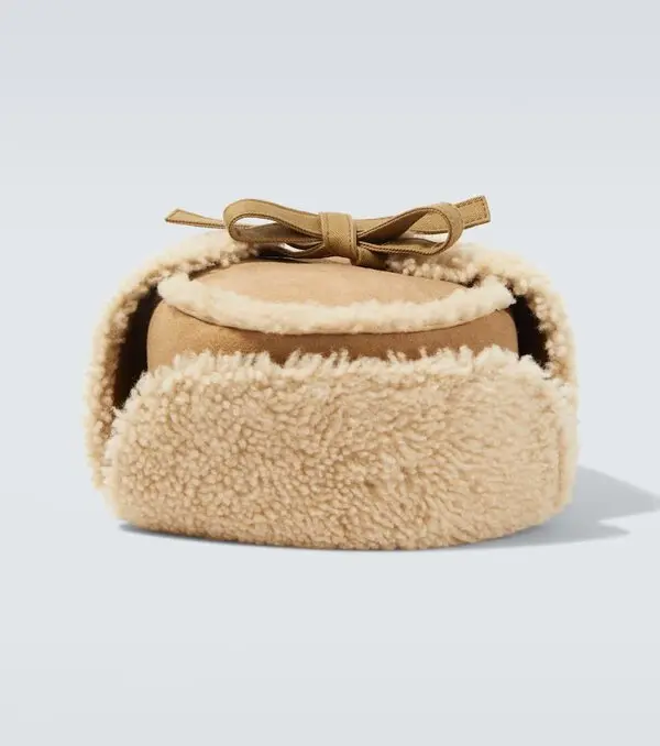 Visvim Shearling Aviator Hat - Beige
