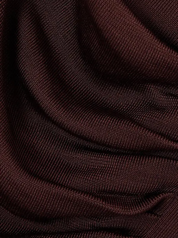 SELF-PORTRAIT Off-the-shoulder Draped Knitted Maxi Dress