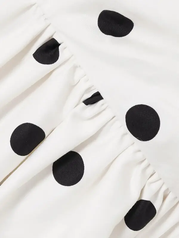 SELF-PORTRAIT Wrap-effect Polka-dot Midi Dress - Neutrals