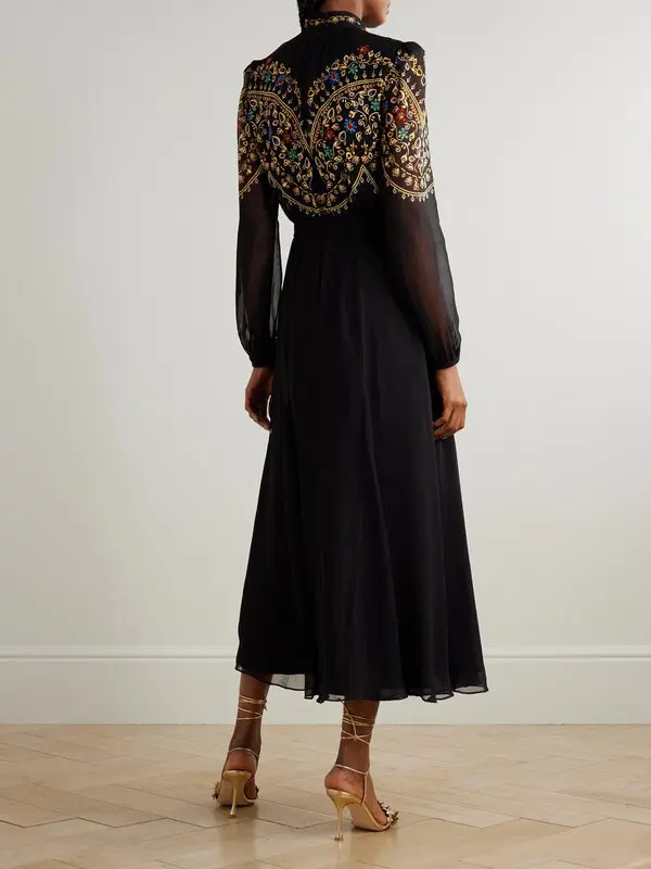 saloni jacqui b belted floral silk midi dress SALONI Jacqui-B Printed Dress