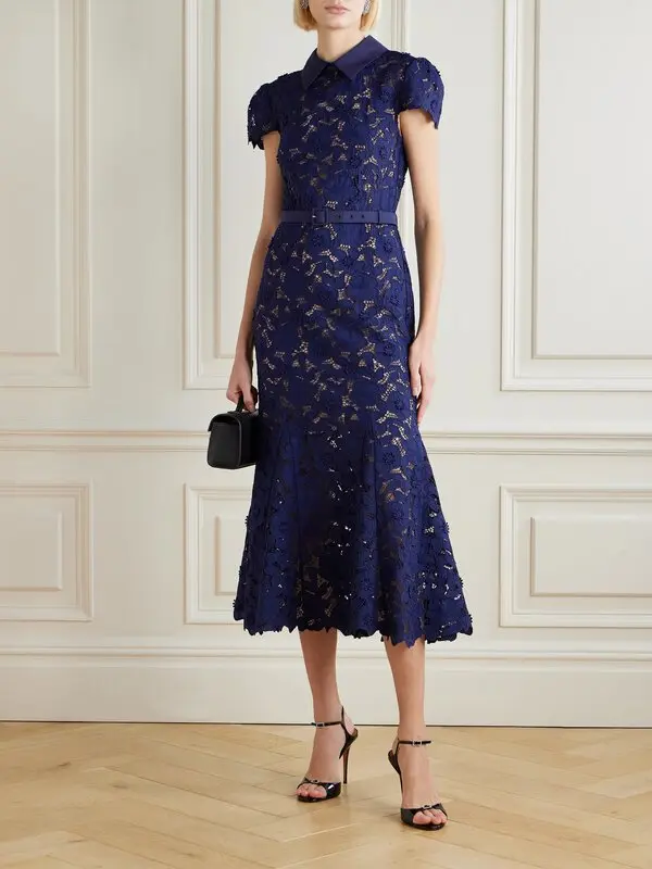 chinese dress ladies Self-Portrait Guipure Lace Midi Dress main image 0