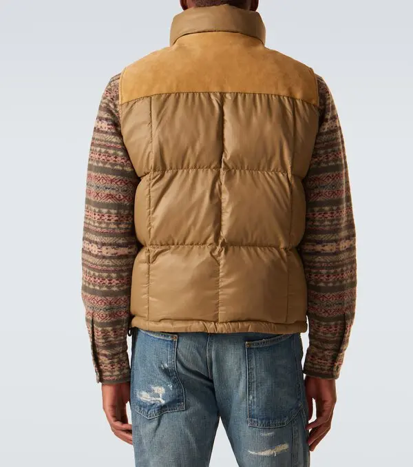 Ralph Lauren Leather-trimmed Ripstop Puffer Vest