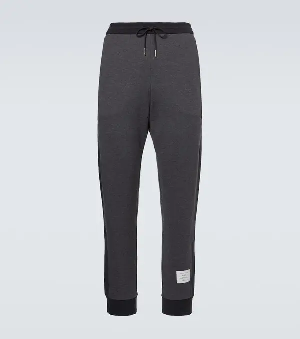Thom Browne 4-bar Cotton Jersey Sweatpants - Grey