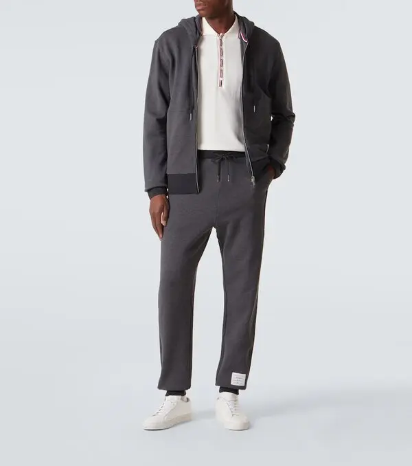 Thom Browne 4-bar Cotton Jersey Sweatpants - Grey