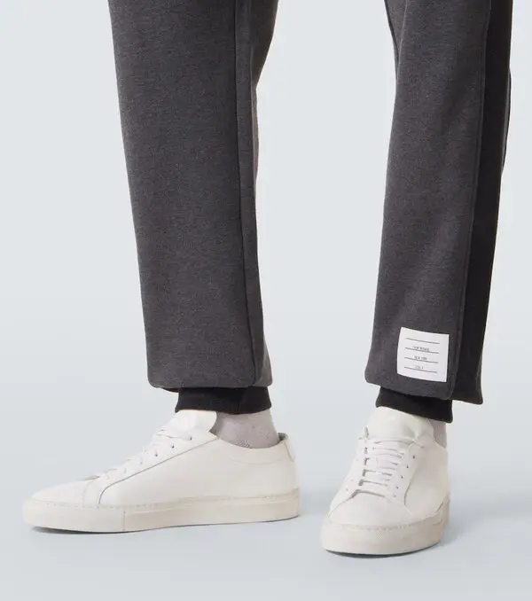 Thom Browne 4-bar Cotton Jersey Sweatpants - Grey