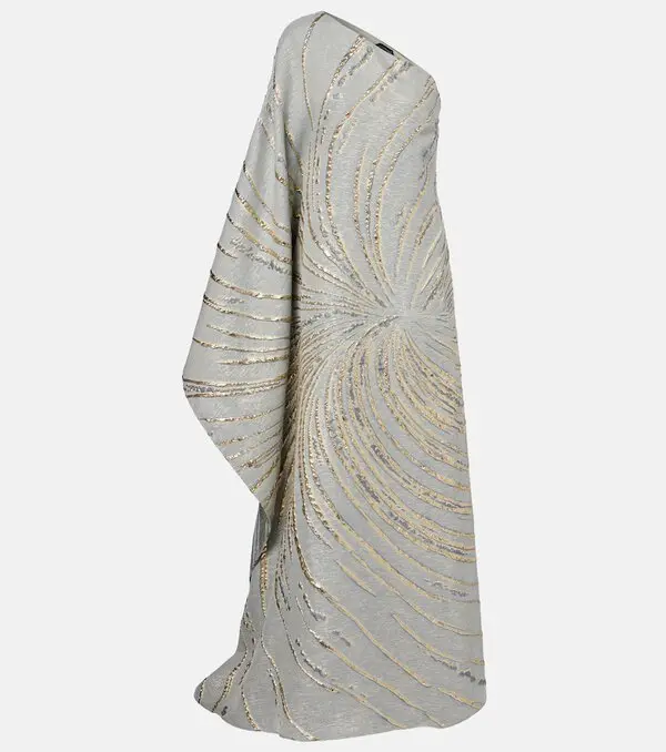 TALLER MARMO Cannes One-shoulder Lamé Gown - Silver