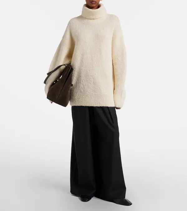 TOTEME Wool Wide-leg Trousers - Black