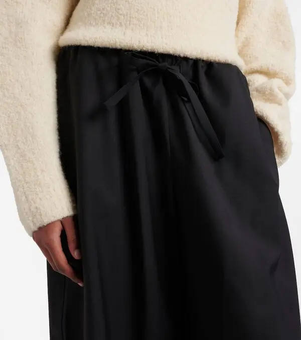 TOTEME Wool Wide-leg Trousers - Black