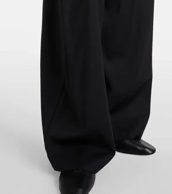 TOTEME Wool Wide-leg Trousers - Black