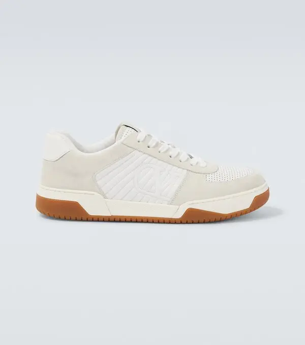 Valentino Garavani Sparry Suede And Leather Sneakers - White