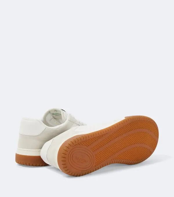 Valentino Garavani Sparry Suede And Leather Sneakers - White