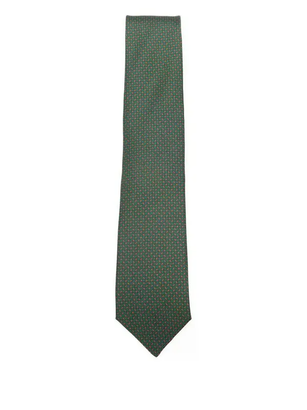 ERRICO FORMICOLA Patterned Silk Neck Tie - Green
