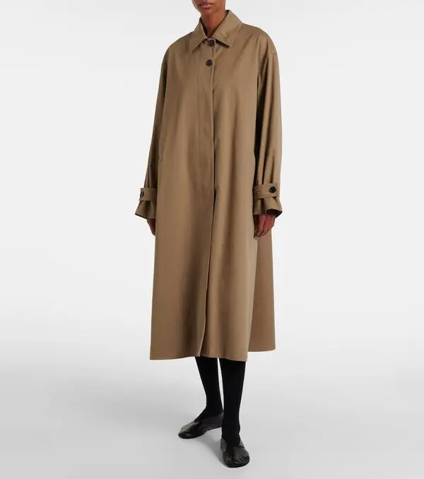 THE ROW Lolana Cotton Gabardine Coat - Brown