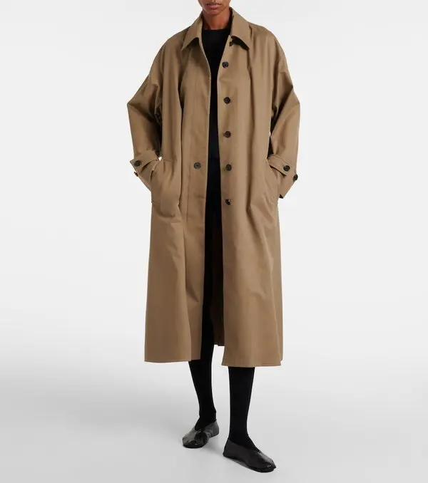 THE ROW Lolana Cotton Gabardine Coat - Brown