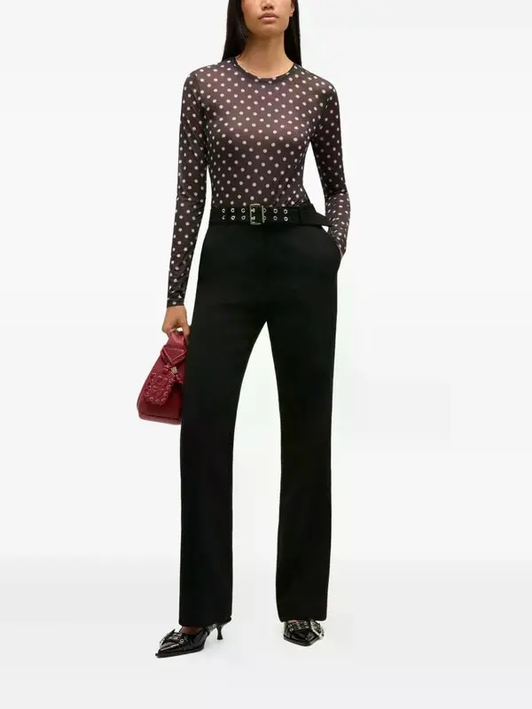 GANNI Polka-dot Top - Black