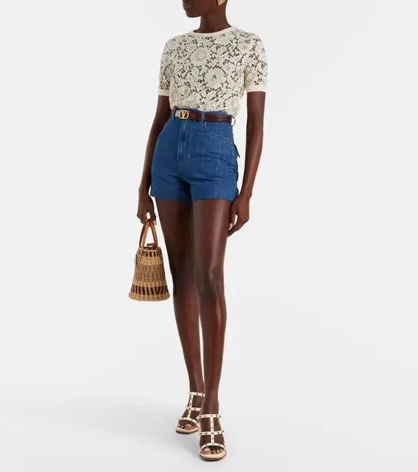 Valentino Garavani Rockstud 100 Leather Espadrille Wedges