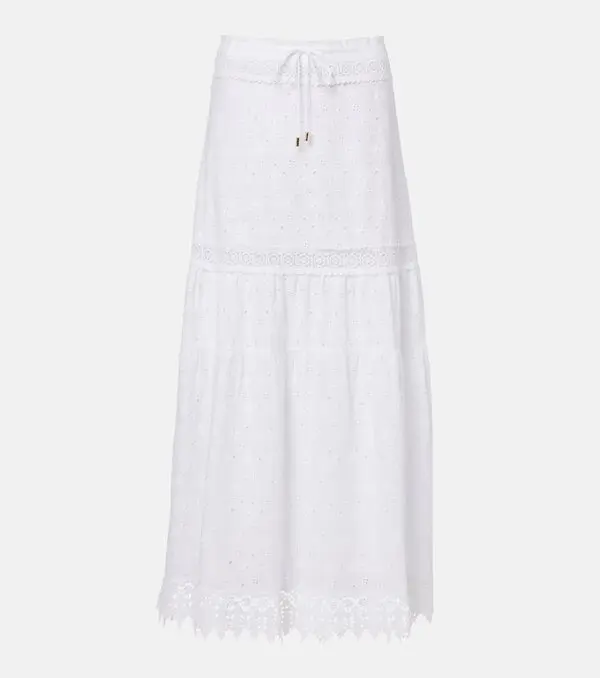 Melissa Odabash Alessia Cotton Maxi Skirt - White