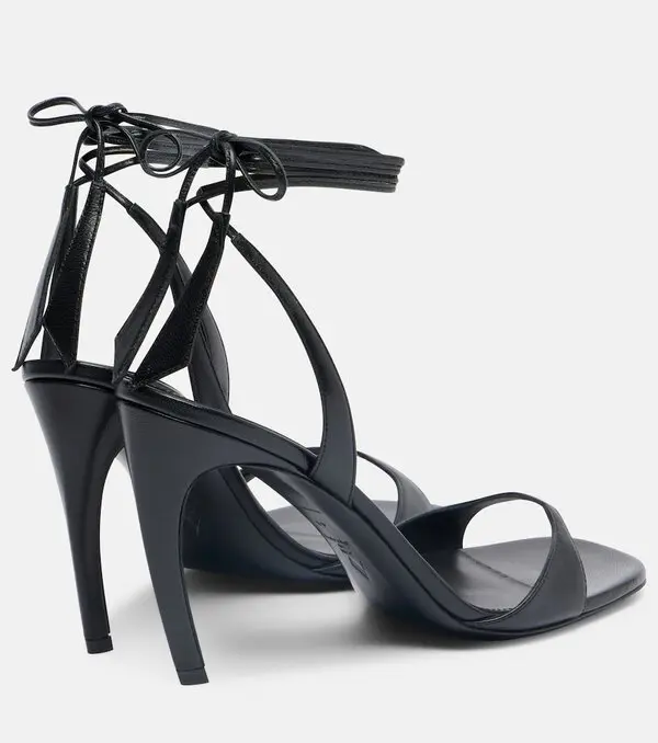 Attico Ora 95 Leather Sandals - Black