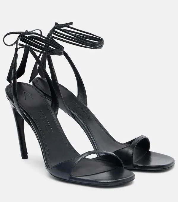 Attico Ora 95 Leather Sandals - Black