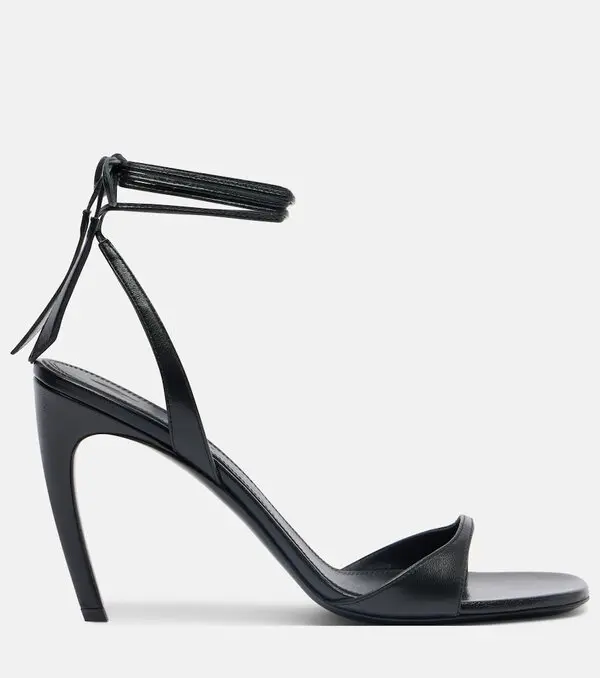 Attico Ora 95 Leather Sandals - Black