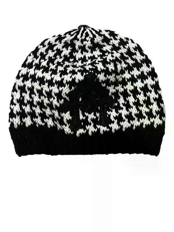 Chrome Hearts Triple Cross Houndstooth Beanie