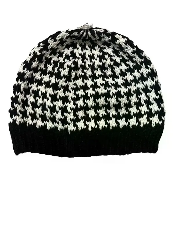 Chrome Hearts Triple Cross Houndstooth Beanie