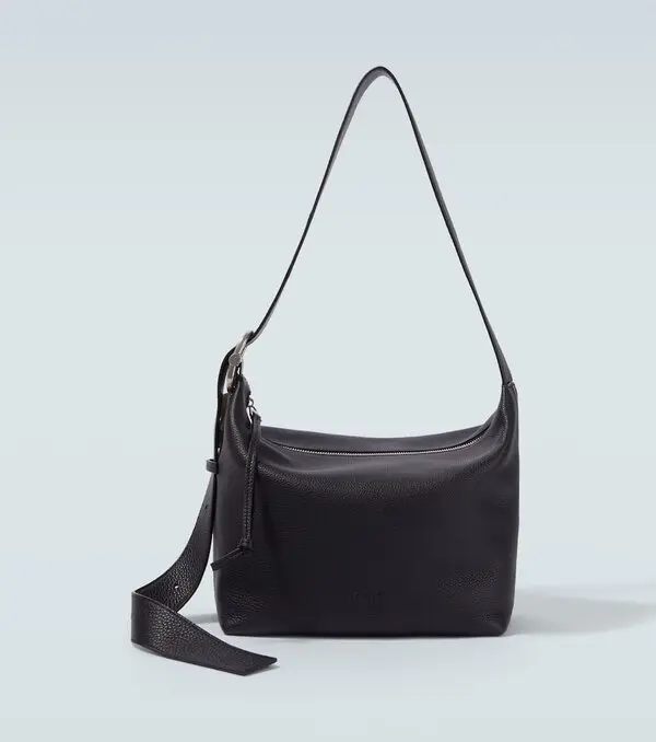 Loewe Loop Leather Shoulder Bag - Black