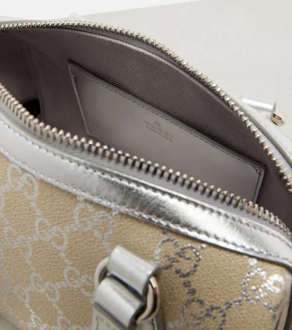 Gucci Gg Emblem Small Top-Handle Bag - Silver | Editorialist