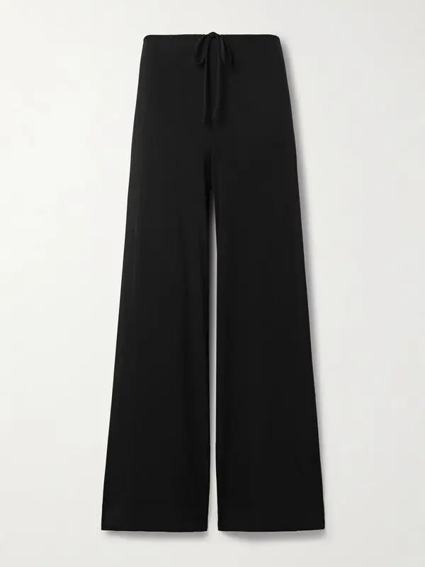 NILI LOTAN Adriel Stretch-jersey Wide-leg Pants - Black