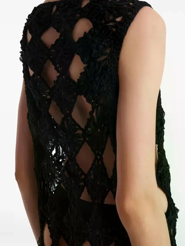 Khaite Floral-detail Openwork Maxi Dress