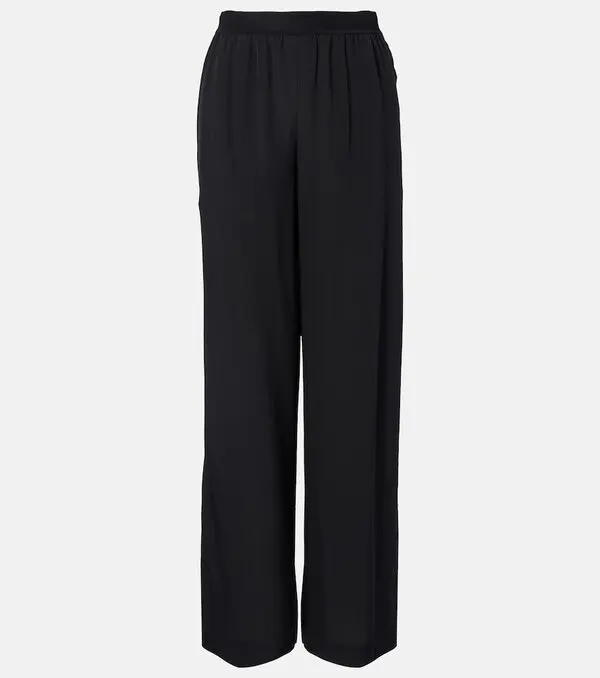 JOSEPH Hulin Silk Crêpe De Soie Wide-leg Pants - Black
