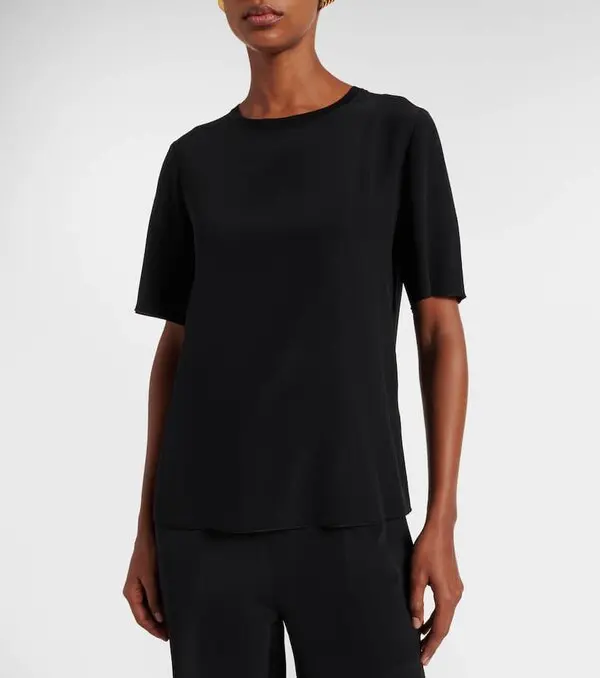 JOSEPH Rubin Silk Crêpe De Soie T-shirt - Black