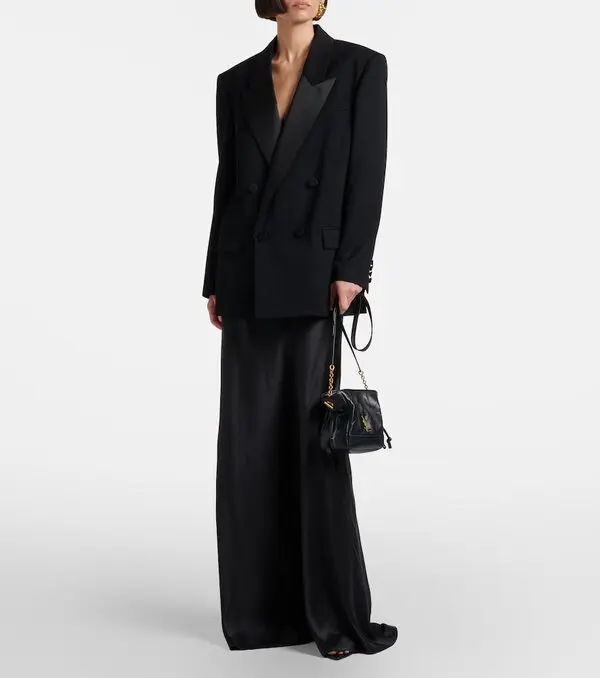 Saint Laurent Double-breasted Wool Blazer - Black