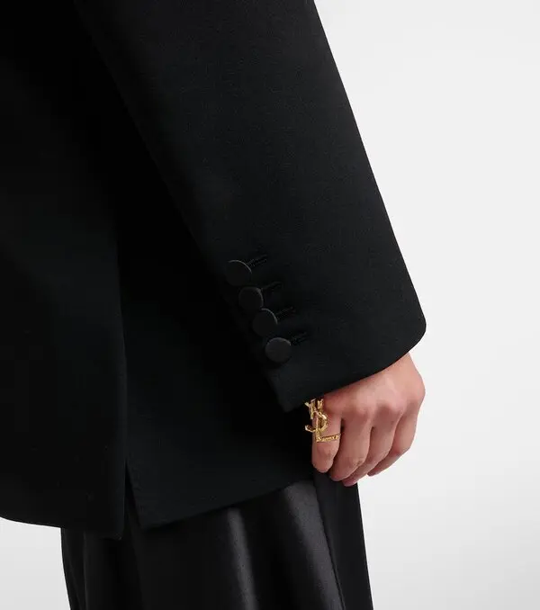 Saint Laurent Double-breasted Wool Blazer - Black