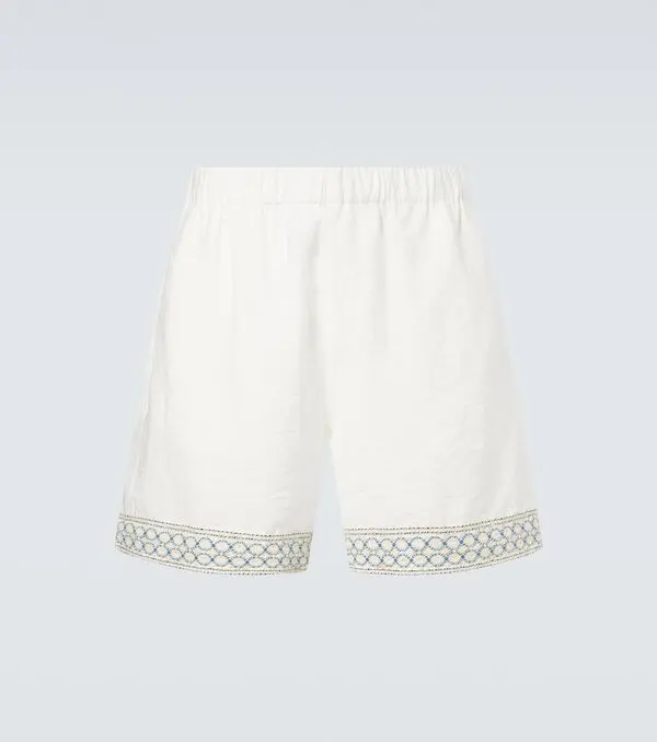 Commas Name Crochet-trimmed Bermuda Shorts - White