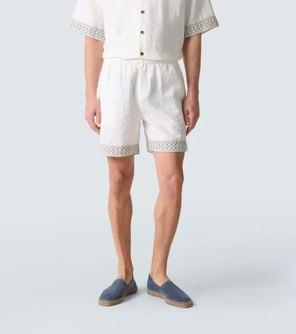 Commas Name Crochet-trimmed Bermuda Shorts - White