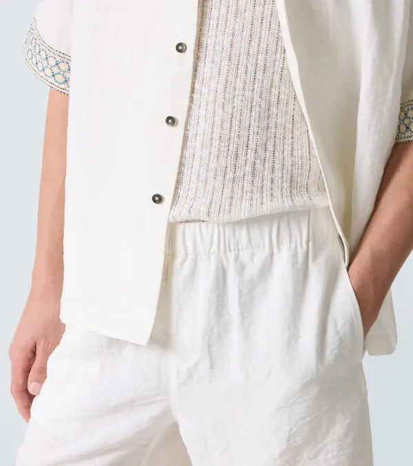 Commas Name Crochet-trimmed Bermuda Shorts - White