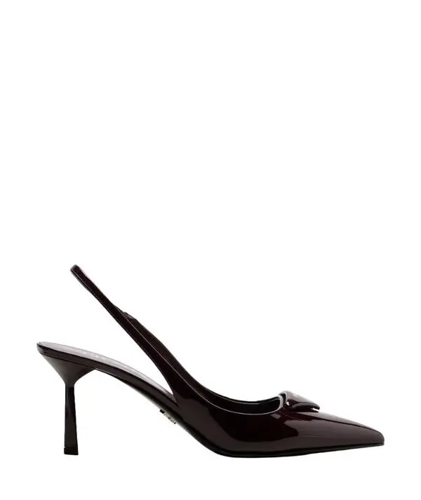 Prada Patent Leather Slingback Pumps - Burgundy